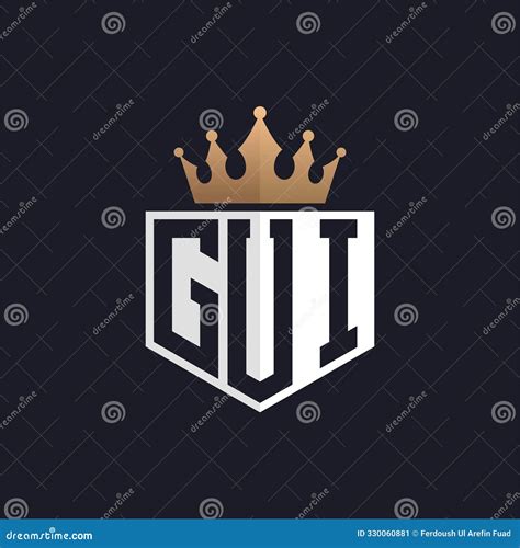 Luxury Gui Logo With Crown Elegant Initials Gui Letter Logo For Exclusive Brands Stock