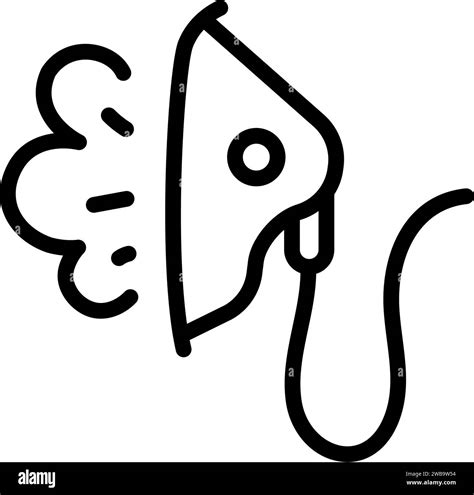 Nebulizer Vector Icon Illustration Sign Line Icon Of A Respiratory Face Mask Side View
