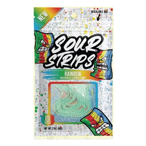 Sour Strips New Rainbow Flavor Sour Candy 34oz 12 Bags
