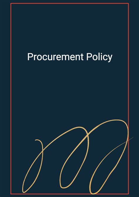 Procurement Policy Template In Word Doc Company Docpro