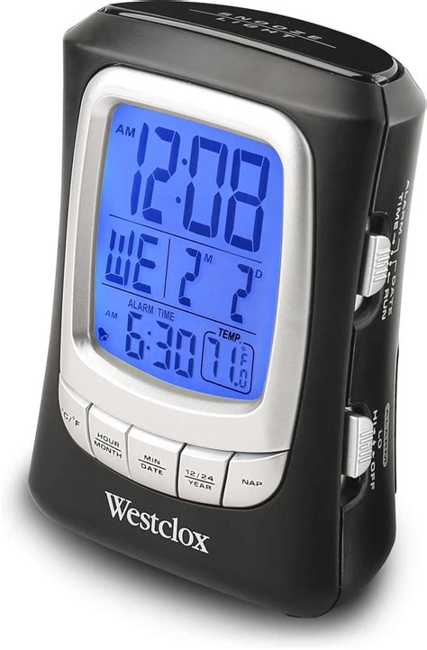 Westclox Travel Alarm Clock With Nap Timer Model 72001 Non Foldable