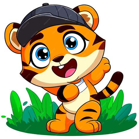 Cute Cub Adventure Illustrate A Playful And Adorable Tiger Cub Engaged