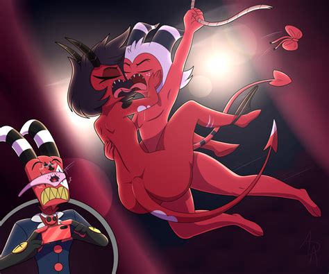 Rule 34 1girls 2boys Aarondrawsarts Ass Blitzo Helluva Boss Breasts