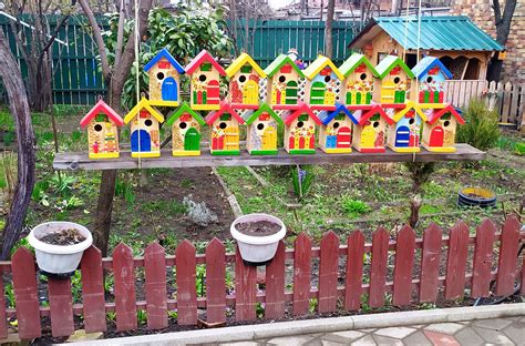 ჩიტის სახლები ხელნაკეთი საათები სახლის და ეზოს დეკორაციები