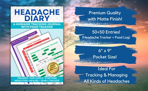 Headache Diary A Migraine Tracking Journal With Food Tracker To