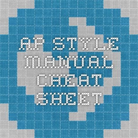 AP Style Manual Cheat Sheet Graphic Design Cheat Sheets Artsy