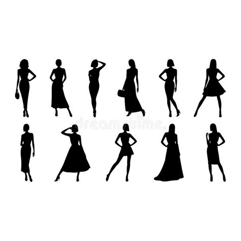 Black Silhouettes Women Models Stock Illustrations 172 Black