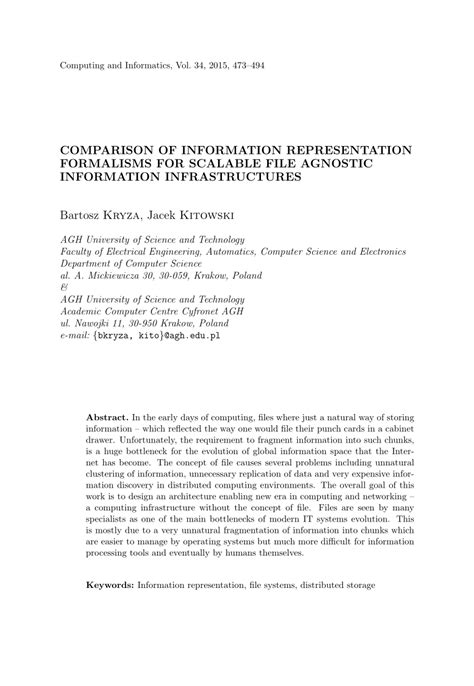 Pdf Comparison Of Information Representation Formalisms For Scalable File Agnostic Information