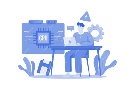 Premium Vector Microchip Engineering Illustration Concept On White Background