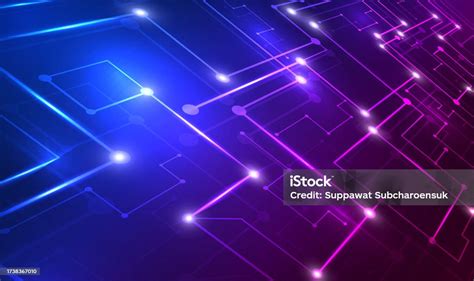 Abstract Futuristic Digital Technology Circuit Board Background Stock