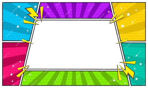 Premium Vector Comic Frame Border Background Template Design Page