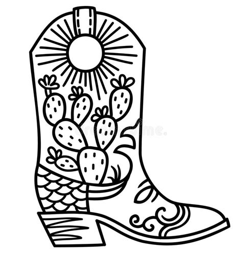 Cowgirl Boots Outline