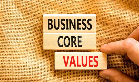 Business Core Values Symbol Concept Words Business Core Values Typed On Beautiful Retro Old