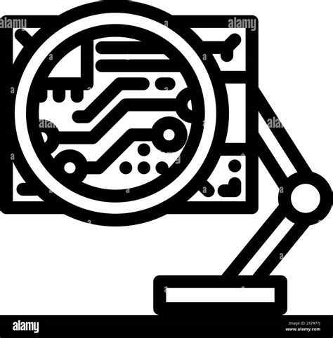 Pcb Inspection Electronics Line Icon Vector Pcb Inspection Electronics Sign Isolated Contour