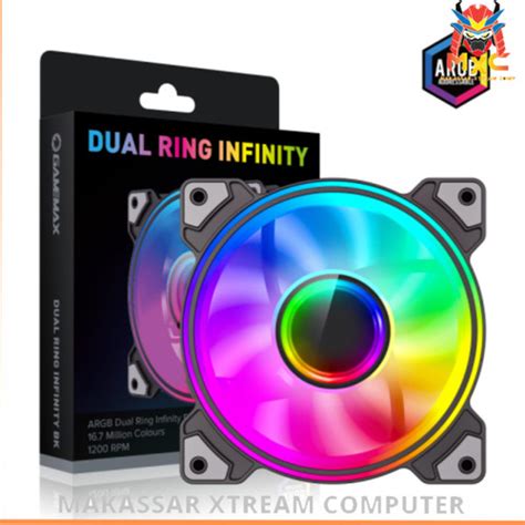 Jual Fan Casing Gamemax Cm Argb Dual Ring Infinity Black Single Fan Kota Makassar Makassar