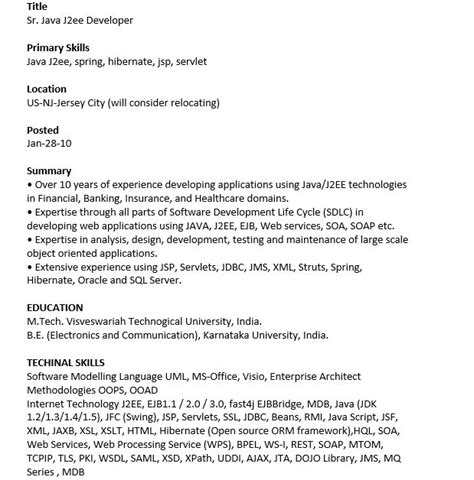 Java Developer Resume Templates Artofit