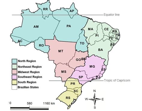 Area Codes Brazil By State — Printable Worksheet