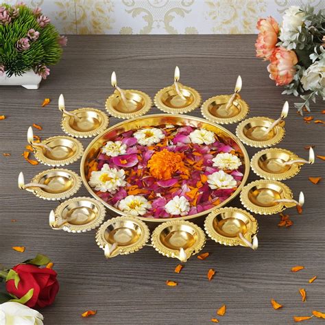 Webelkart Diya Shape Flower Decorative Urli Bowl For Floating Flowers