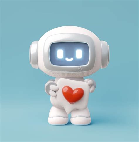 Chatbot Robot With Hearth In Speech Bubble 3d Vector Cute Appreciation Artificial Intelligence
