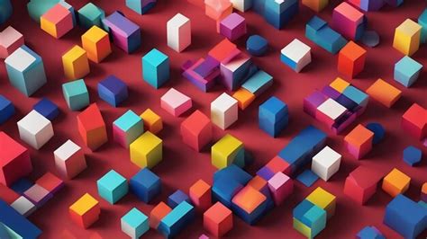 Premium Photo Abstract 3d Rendering Of Geometric Shapes Modern Colorful Background