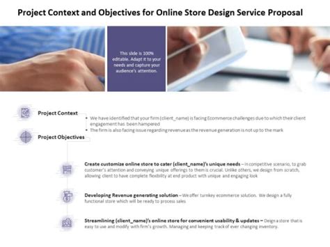 Project Context And Objectives For Online Store Design Service Proposal