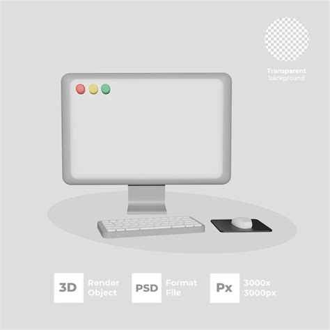 Premium Psd A Minimalist Desk Setup With A Monochrome Computer And A