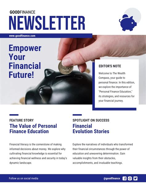 Personal Finance Education Newsletter Template Venngage