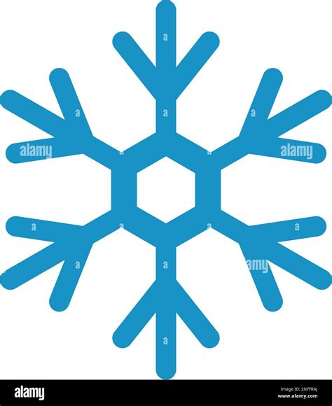 Blue Snowflake Icon Ice Crystal Symbol Of Winter And Cold Editable