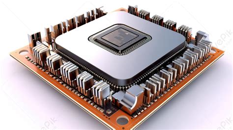 흰색 배경에 심도 효과가 있는 격리된 중앙 프로세서 장치cpu 칩의 3d 그림 프로세서 배경 Cpu 배경 흰색 그림