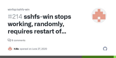 Sshfs Win Stops Working Randomly Requires Restart Of Winfsb Service