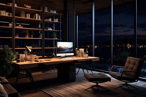 Premium Ai Image Modern Office Workspace Generative Ai