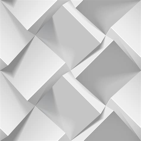 Light Seamless Geometric Pattern Realistic 3d Cubes From White Paper Vector Template For