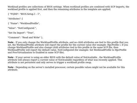 Workload Profiles Server Configuration Profiles Reference Guide Dell Technologies Info Hub