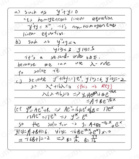 Solved A Differentiate Between Homogeneous Linear Equation And Non