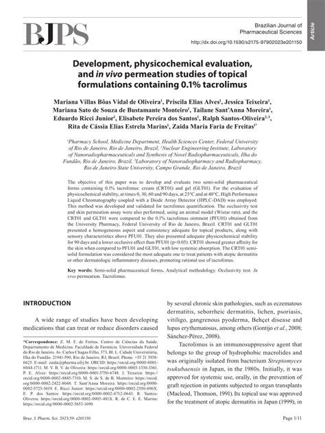Pdf Development Physicochemical Evaluation And In Vivo Permeation