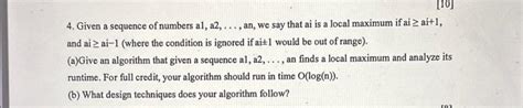 4 Given A Sequence Of Numbers A1a2 An We Say