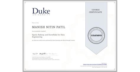 Manish Patil On Linkedin Completion Certificate For Spark Hadoop And