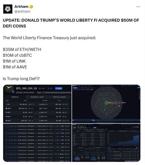 트럼프 디파이 프로젝트 5000만 Eth 등 디파이 코인 매입 코인니스