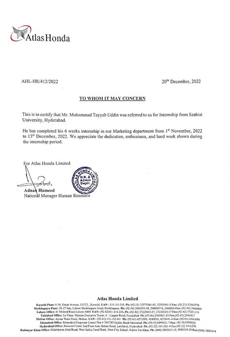 Muhammad Tayyab Uddin On Linkedin Atlashonda Internship Completed Internee Marketing