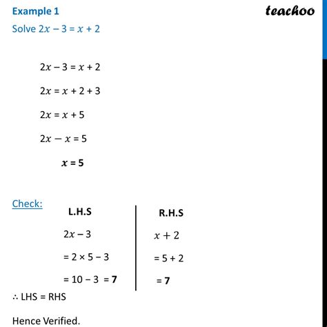 Example 1 Solve 2x 3 X 2 Chapter 2 Class 8 Examples