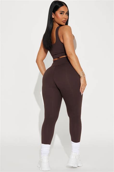 Sprints Color Block Active Set Browncombo Fashion Nova