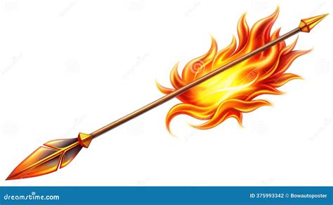 Flaming Arrow Symbol Flat Isometric Icon Or Logo 3d Style Pict Vector Illustration
