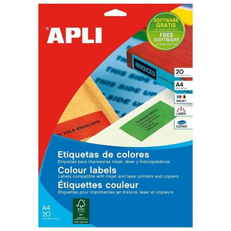 Etiquetas Adhesivas De Colores Apli