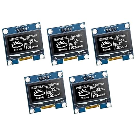 Hosyond 5 Pcs 1 3 Inch Iic I2c Oled Display Module 128x64 Pixel Sh1106 Screen Module Compatible