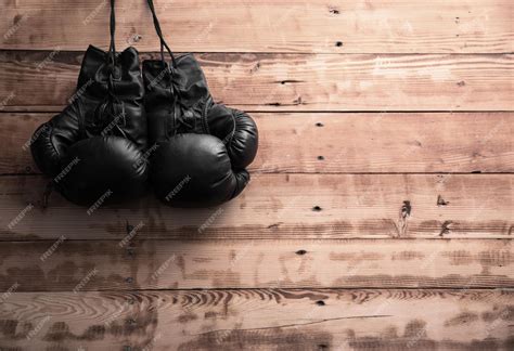 검은 권투 장갑 프리미엄 사진