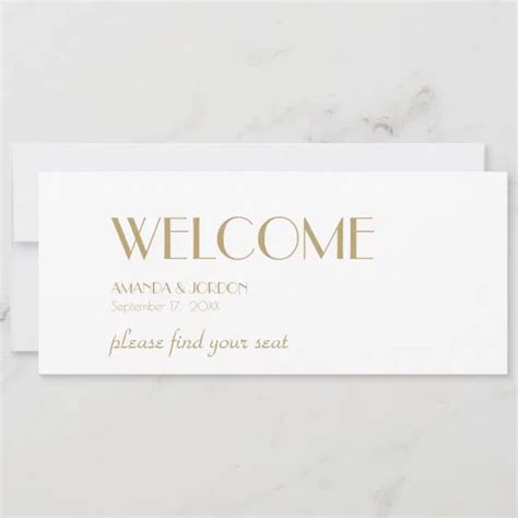 Minimalist Gold Modern Deco Seating Chart Header Zazzle