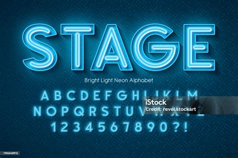 네온 빛 3d 알파벳 여분의 빛나는 글꼴 컴퓨터 글자에 대한 스톡 벡터 아트 및 기타 이미지 컴퓨터 글자 3차원 형태 Led 조명 Istock