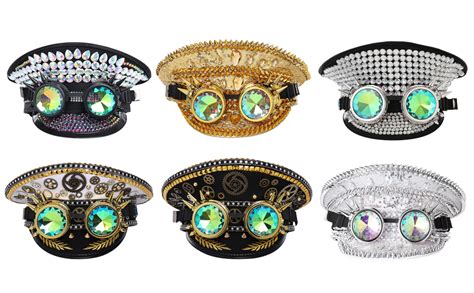 Cosdreamer Womens Burning Man Sequin Hat Festival Military
