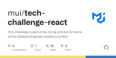 GitHub Mui Tech Challenge React This Challenge Is Part Of The Hiring Process For Some Of The