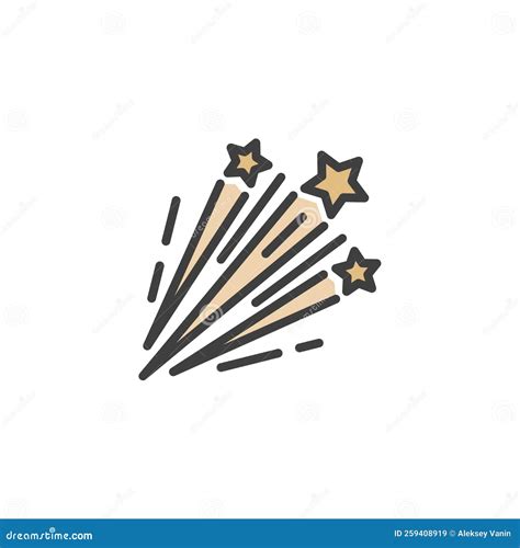 Fireworks Exploding Filled Outline Icon Stock Vector Illustration Of Graphics Burst 259408919
